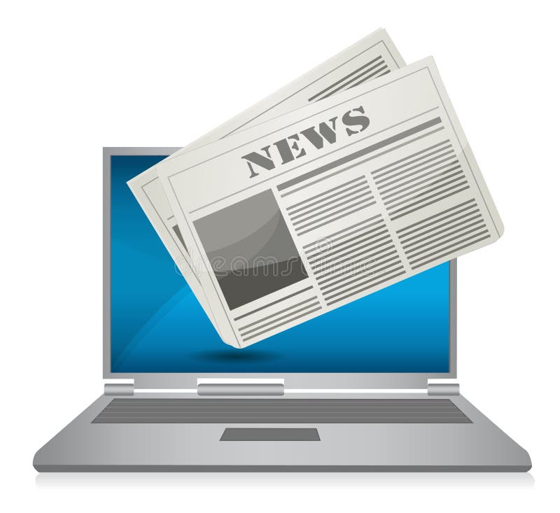 Online Newspaper. Laptop and News Website. Stock Vector - Illustration ...