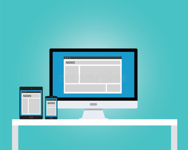 Online News Newspaper Responsive Multi Platform Stock Vector ...