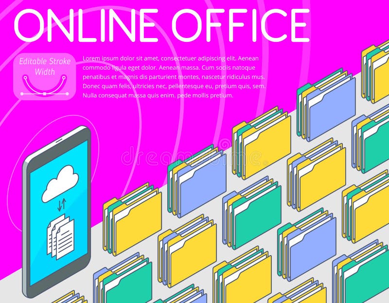 Online Office. Modern Virtual Office Developing and Moderating Stock ...
