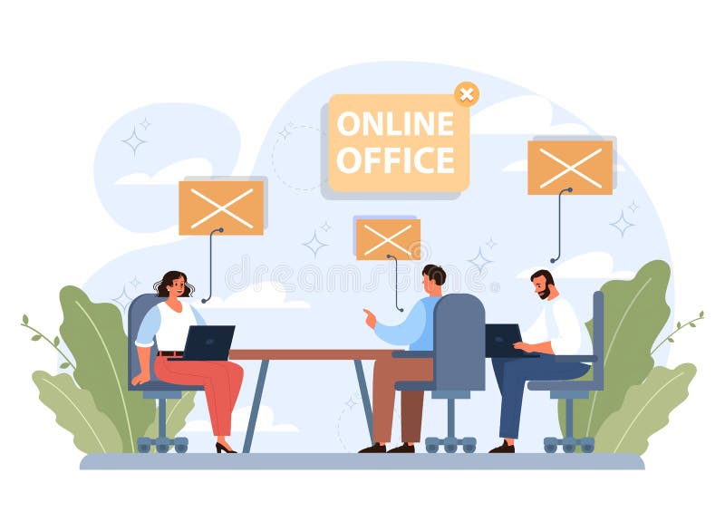 Online Office. Modern Virtual Office Developing and Moderating Stock ...