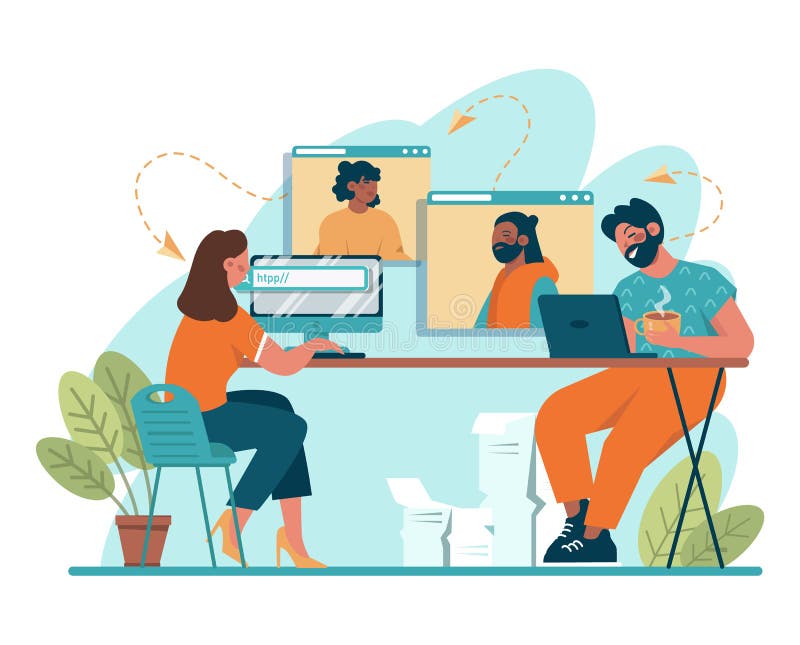 Online Office. Modern Virtual Office Developing and Moderating Stock ...