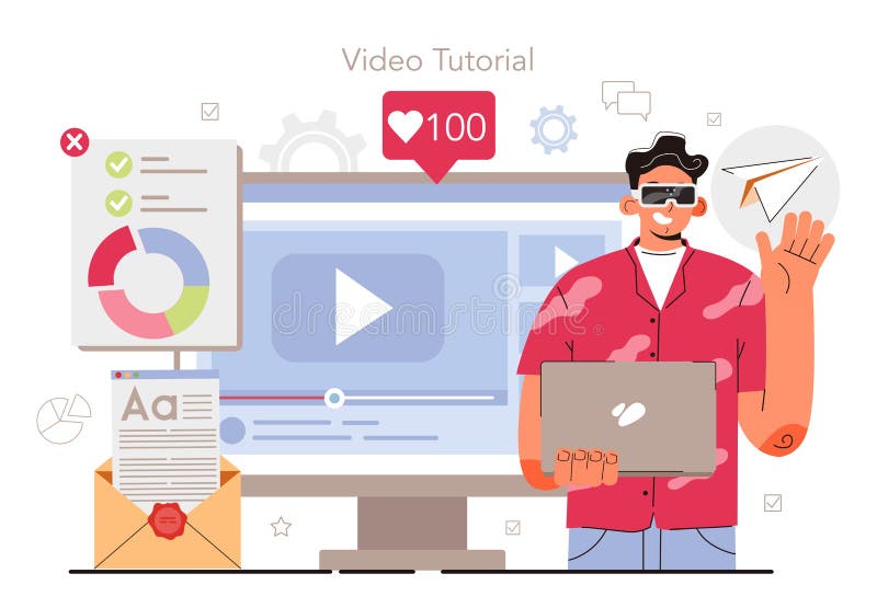 Online Office Online Service or Platform. Modern Virtual Office Stock ...