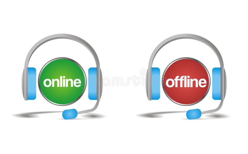 Online Offline Chat, Support, Help Icon Stock Illustration ...