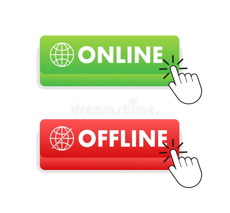 Online and Offline Switch, Button. Live Chat Support Stock Vector ...