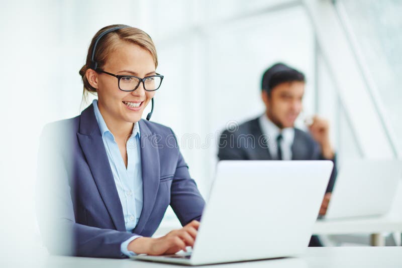 Online operator stock photo. Image of female, helpdesk - 69778600