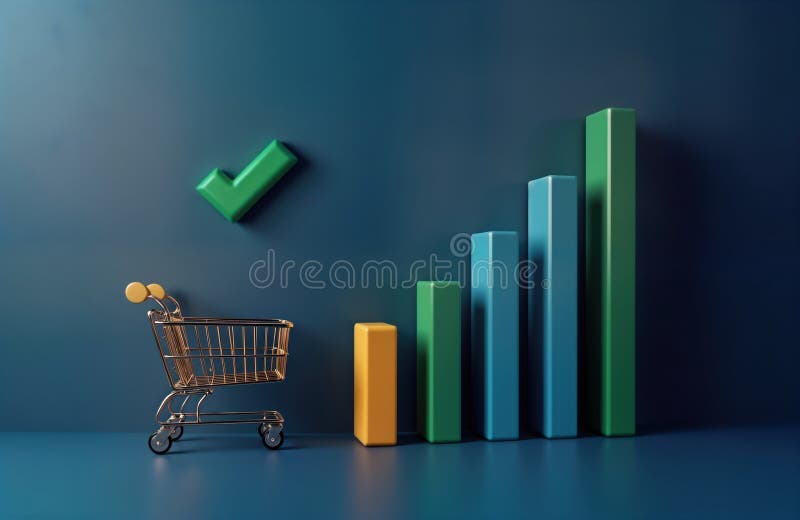 Online Order Completed. Shopping Cart Icon Shows Successful Purchase ...