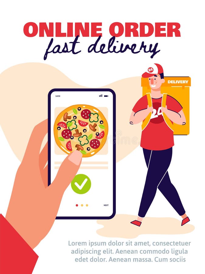 Courier from Food Delivery Service Giving Order Box To Customer Stock ...
