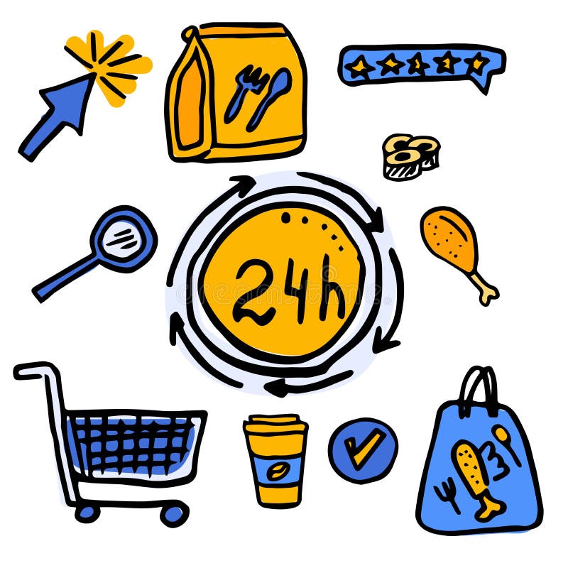 Online Order and Food Express Delivery Concept. Delivery Service 24 ...