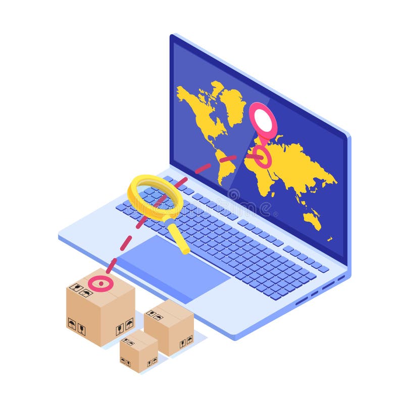 Online Order Tracking, Delivery Isometric Concept. Can Use for Landing ...