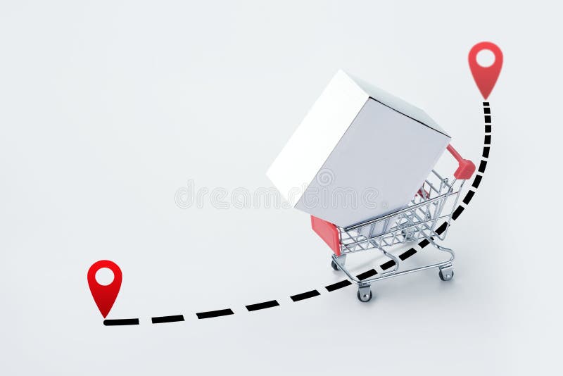 Online Order Tracking with Map. Stock Image - Image of online, fast ...