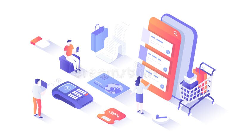 Online Order Via Phone. Online Shopping Concept. Ordering System App on ...