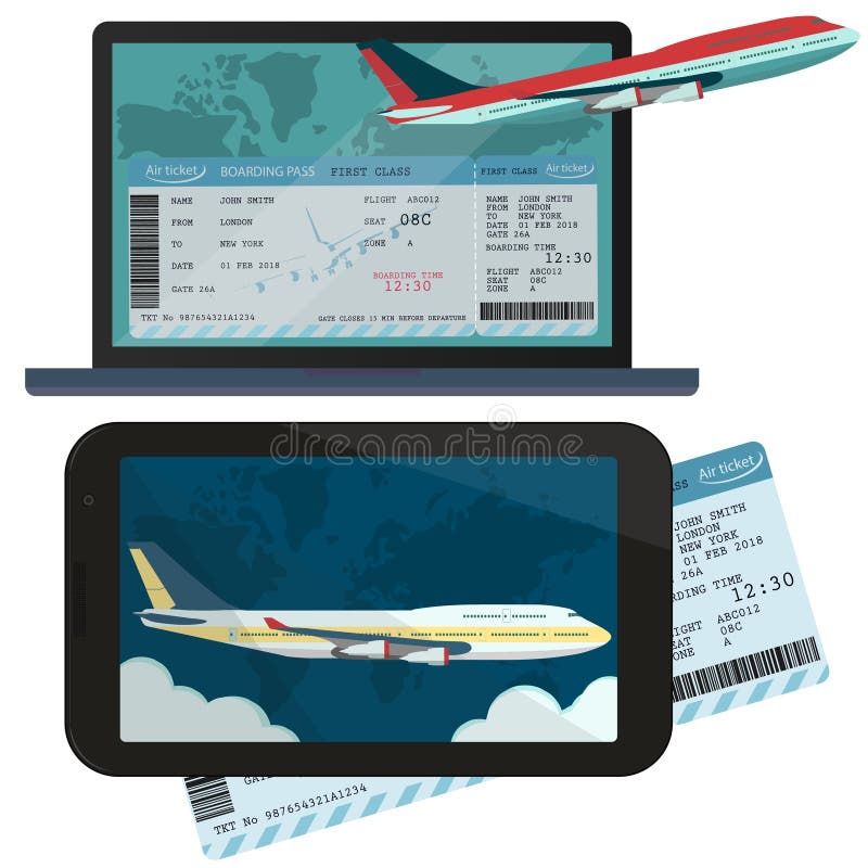 Online Ordering and Booking of Air Tickets. Vector Stock Vector ... Online Ordering and Booking of Air Tickets. Vector Stock Vector ...