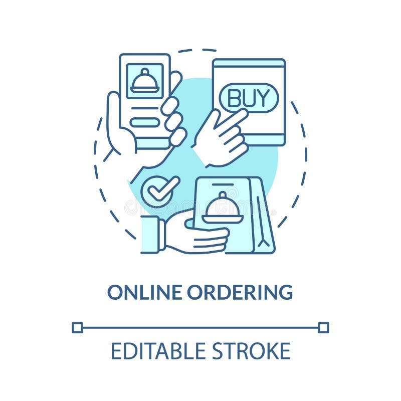 Online Ordering Turquoise Concept Icon Stock Vector - Illustration of ...