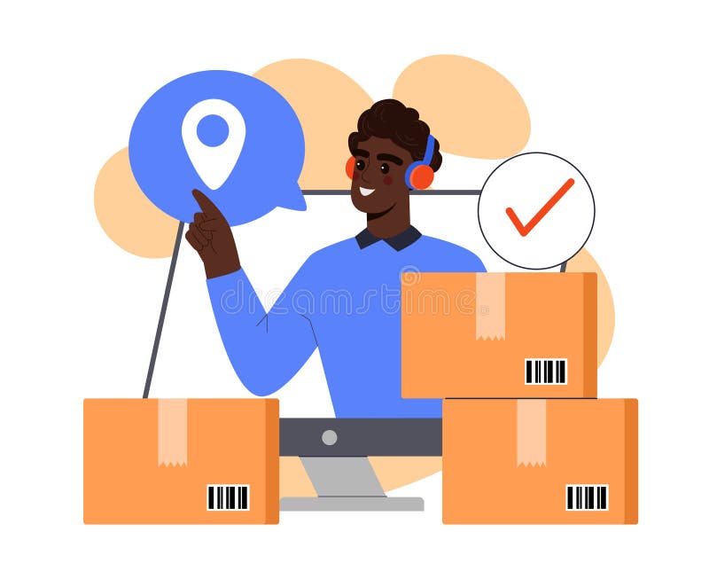 Online Package Tracking Service Concept. Vector Illustration Stock ...