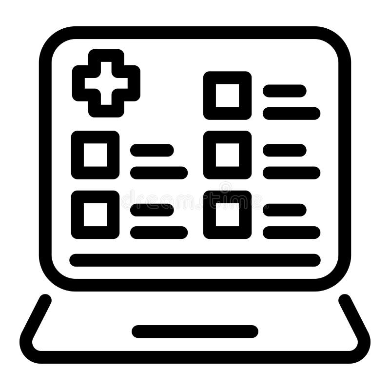 Online Patient Form Icon, Outline Style Stock Vector - Illustration of ...
