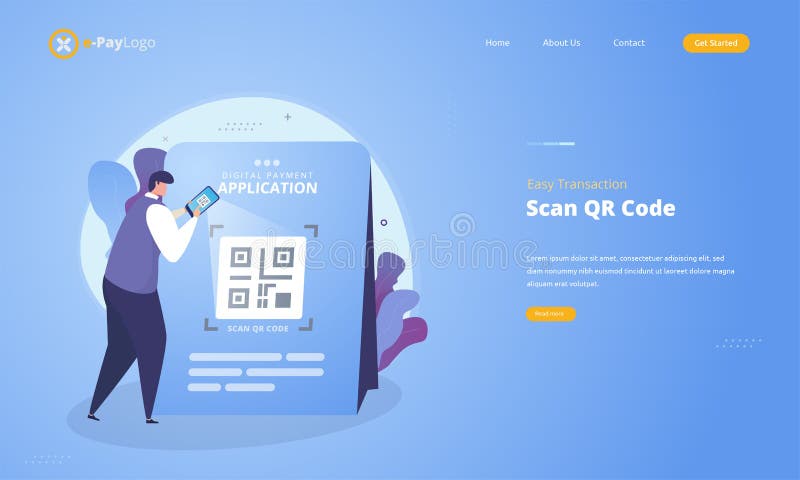Online Payment Application with Scan QR Code Concept Stock Vector ...