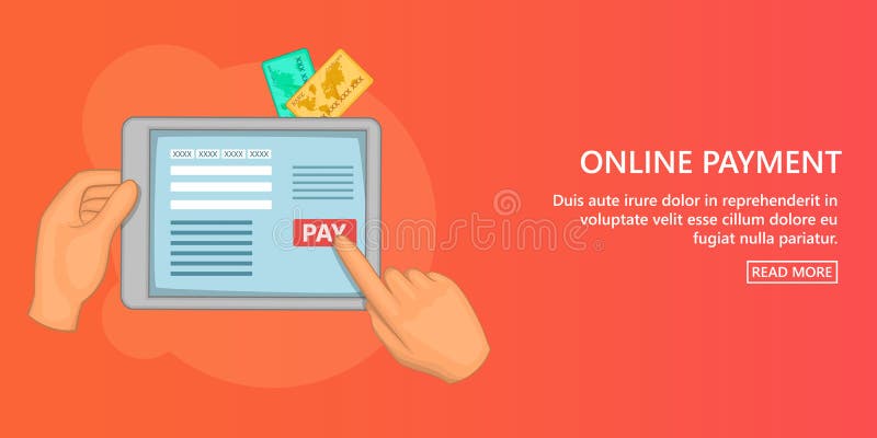 Online Payment Banner Horizontal, Cartoon Style Stock Vector ...