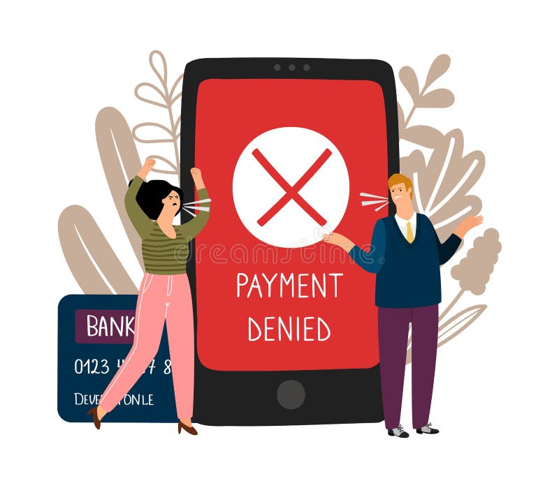 Payment Error Info Message Isometric Concept. Customer Cross Marks ...