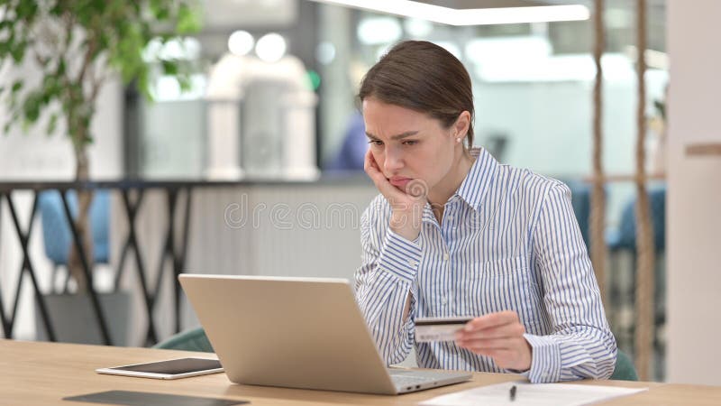 Online Payment Failure on Laptop by Young Woman in Office Stock Photo ...