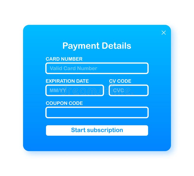 Online Payment Form. Online Digital Invoice on Laptop. Vector ...