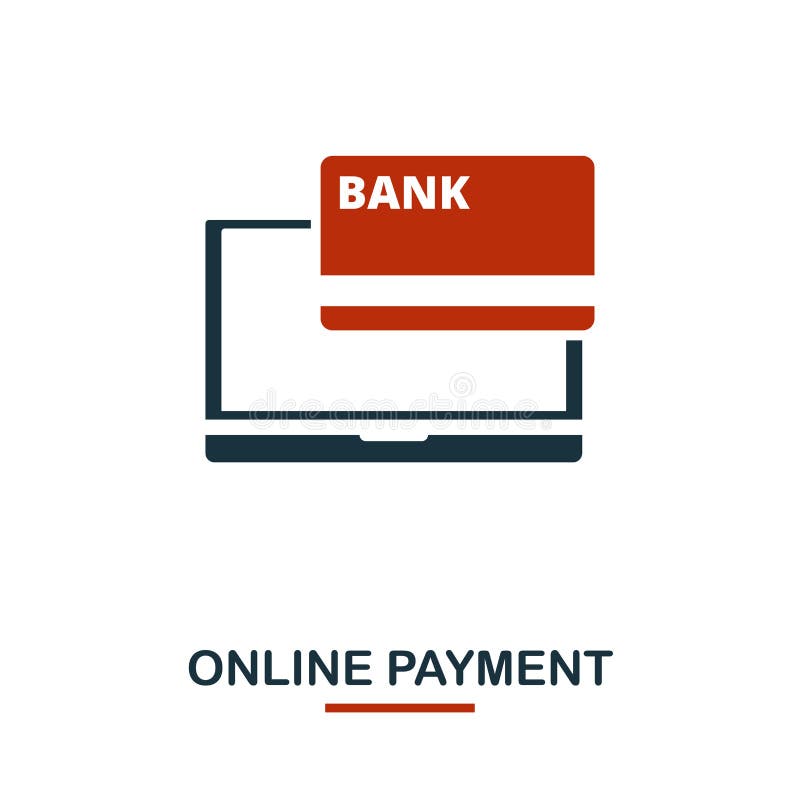 Online Payment Icon in Two Colors. Creative Black and Red Design from E ...