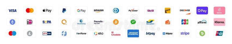 Online Payment Methods Systems Logos. Editorial Photo - Illustration of ...
