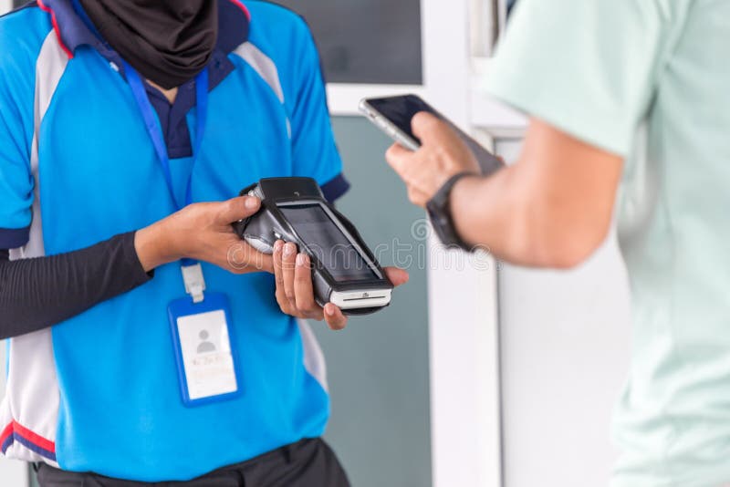 Online payment by scanning stock image. Image of design - 262458101