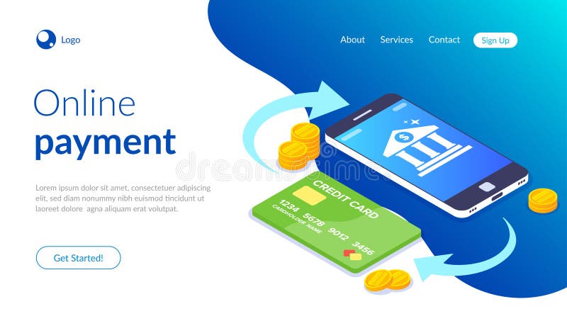 Online Payment with Smartphone. E-commerce Transaction Stock Vector ...