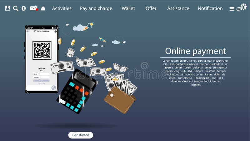 Online Payment, Smartphone Screen with QR Code for Online Payment ...