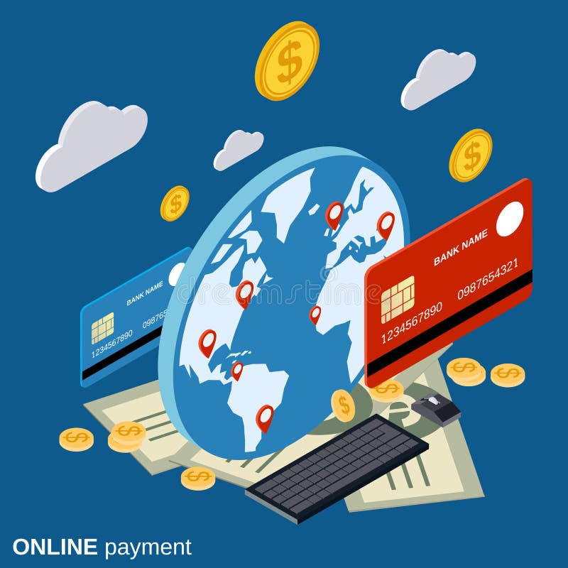 Online Payment, Web Money Transfer, Financial Transaction Vector ...