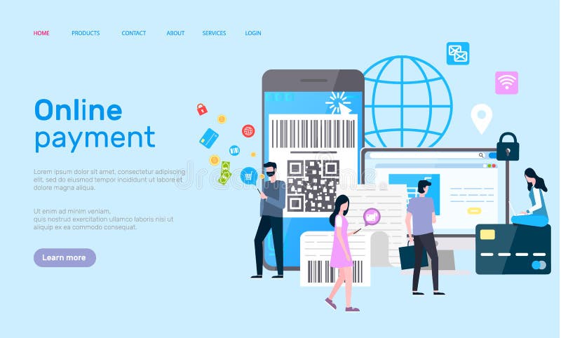 Online Payment Page, Modern Gadgets and Devices Stock Vector ...