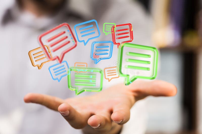 A Online People Network. Using Internet for Communication Stock Photo ...