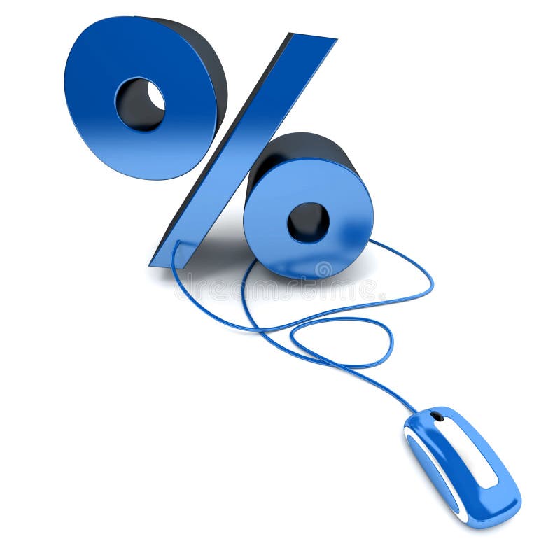 Online Percentage in blue stock illustration. Illustration of ...