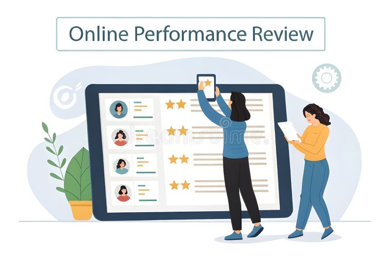 Online Performance Review Concept Depicting Employee Evaluation and ...