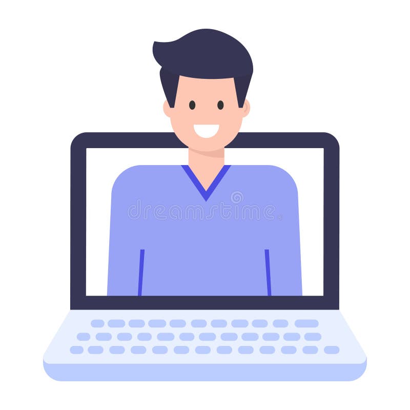 Online Person stock vector. Illustration of teacher - 229308682