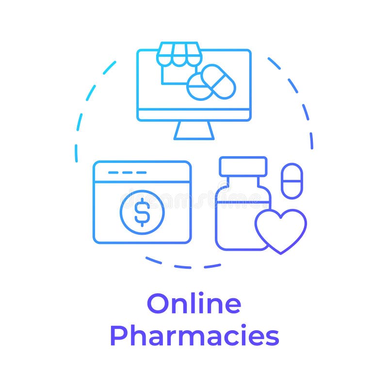 Online Pharmacies Blue Gradient Concept Icon Stock Vector - Illustration of round, icon: 315857776