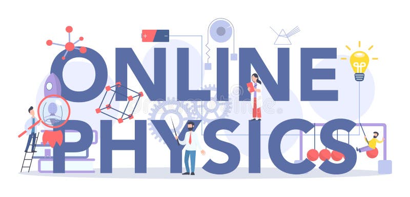 Physics Typographic Header Concept. Scientist Explore Electricity ...