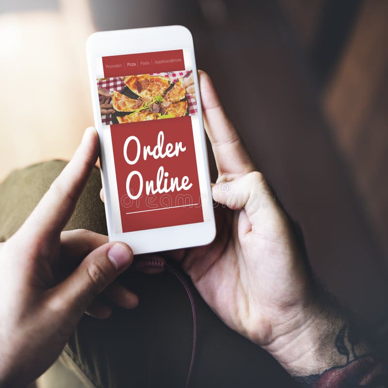 Online Pizza Delivery Service Concept Stock Photo - Image of food ...