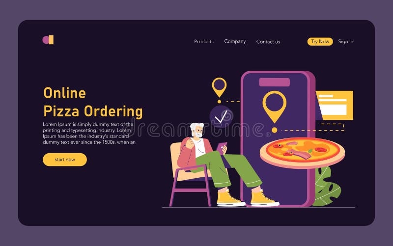 National Pizza Day. Flat Vector Stock Vector - Illustration of place ...