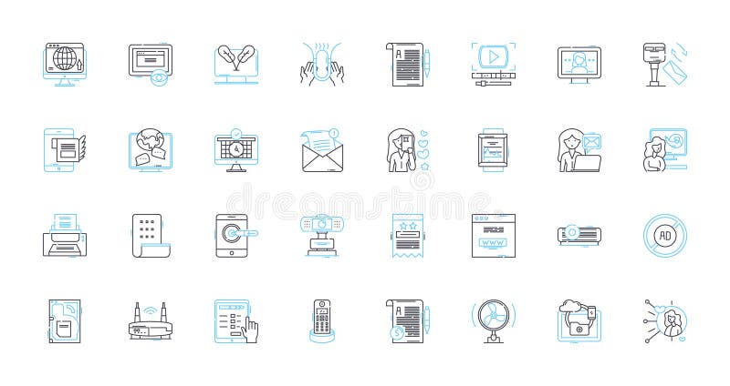 Online Platform Linear Icons Set. Connectivity, Accessibility ...