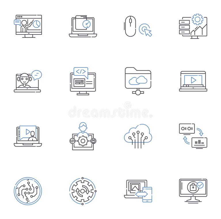 Online Platform Line Icons Collection. Accessibility, Availability ...