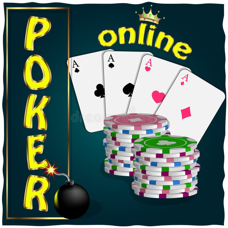 Online Poker Banner. Vector Illustration Stock Vector - Illustration of ...