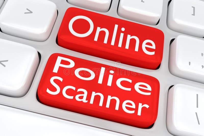 Online Police Scanner Concept Stock Illustration - Illustration of ...