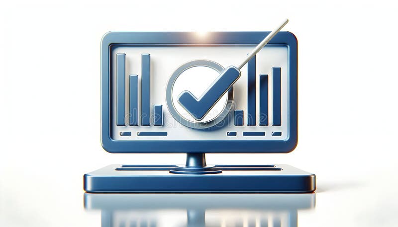 Online Poll Icon Concept As a Poll Icon with Checkmarks Symbolizing ...