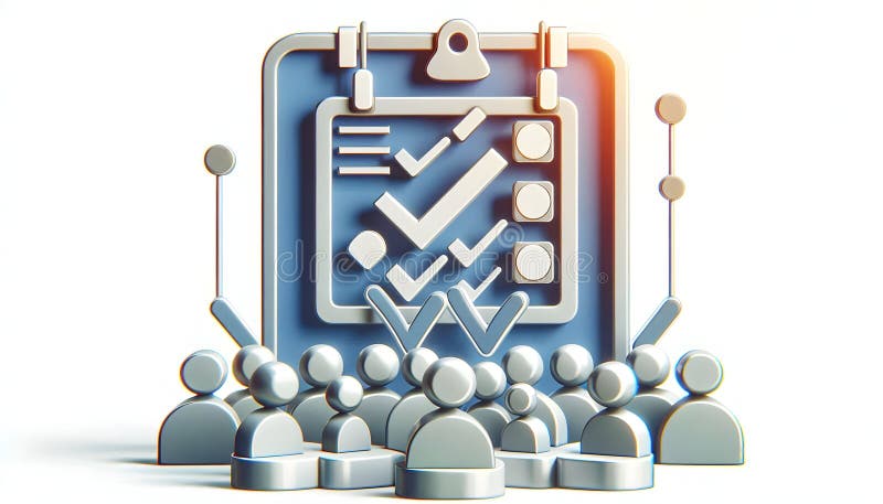 Online Poll Icon Concept As a Poll Icon with Checkmarks Symbolizing ...