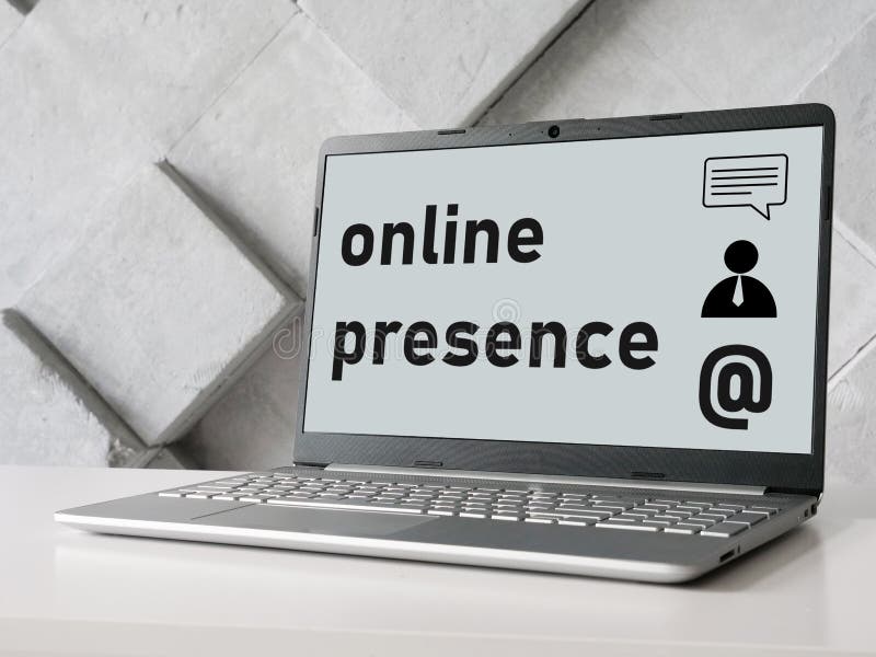 Online Presence is Shown Using the Text Stock Image - Image of online ...
