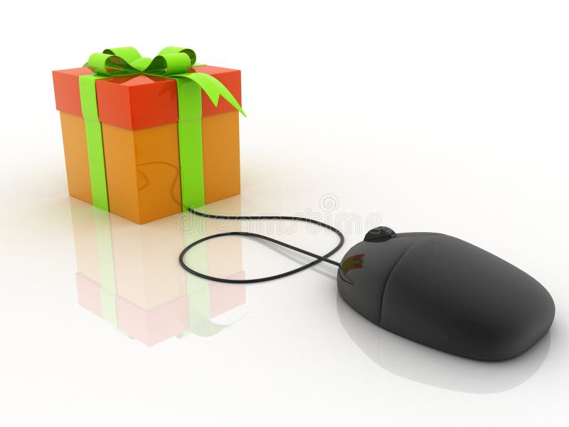 Online Present Gift Mouse Concept Stock Illustration - Illustration of ...