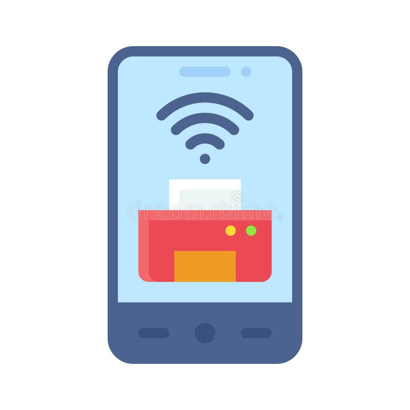 Online Printer Icon, Mobile Application Vector Illustration Stock ...