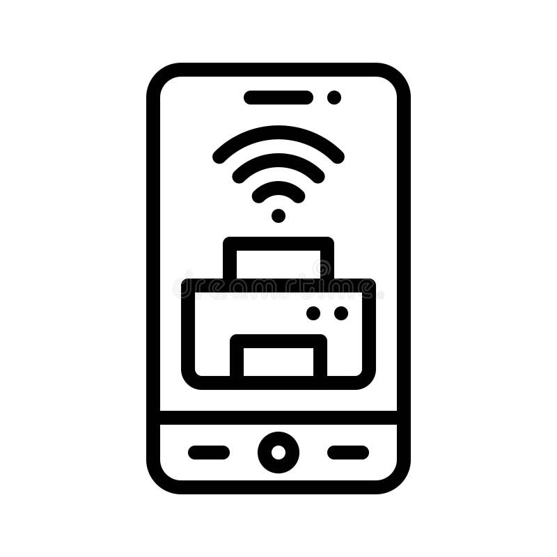 Online Printer Icon, Mobile Application Vector Illustration Stock ...