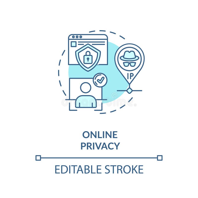 Online Privacy Concept Icon Stock Vector - Illustration of internet ...